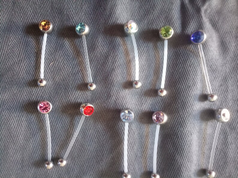 Ptfe Flexible CZ Crystal Pregnant Maternity Navel Belly Ring - Etsy