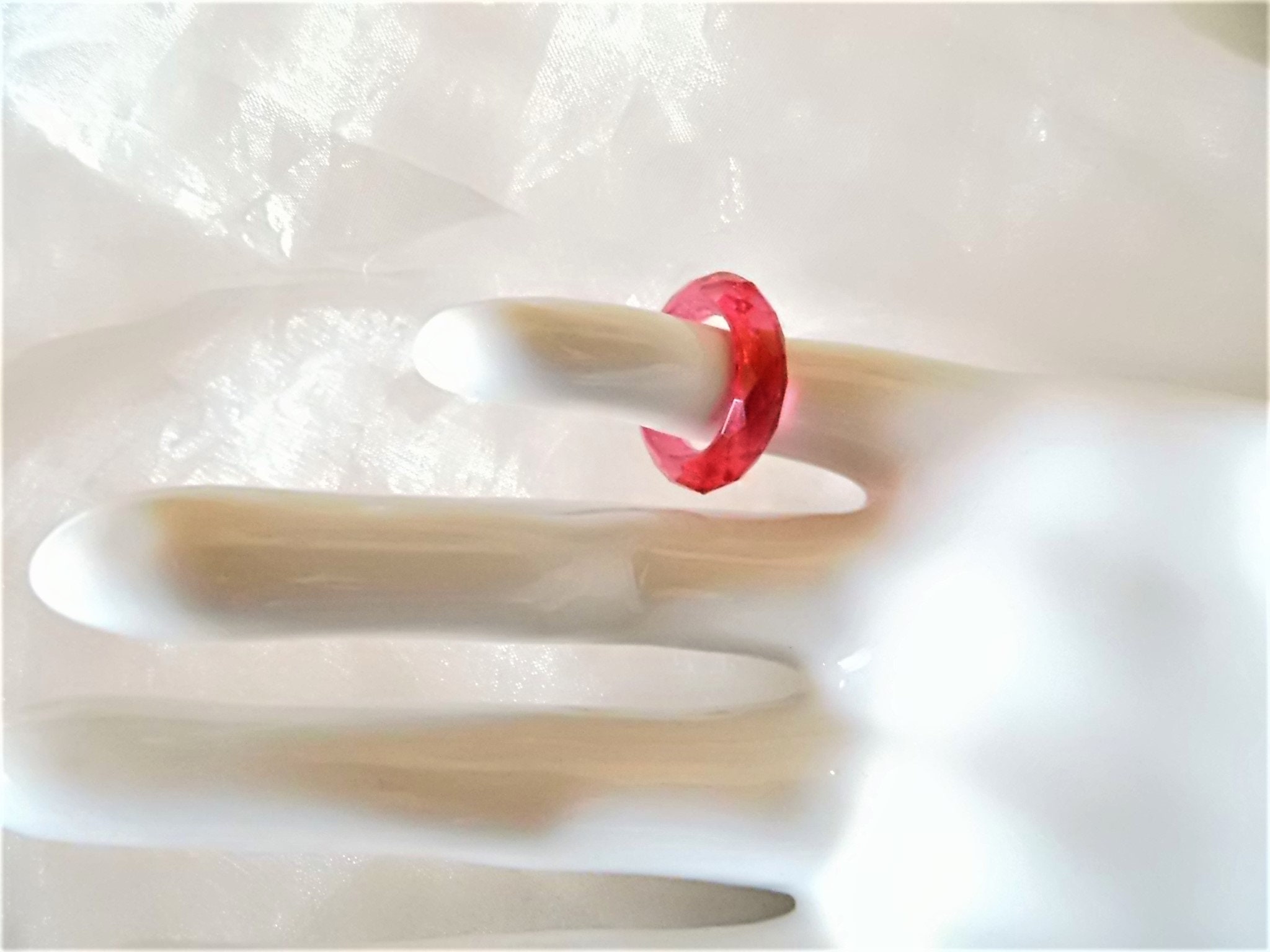 Vintage Plastic Ring Small Polished Ring Classic Statement - Etsy UK