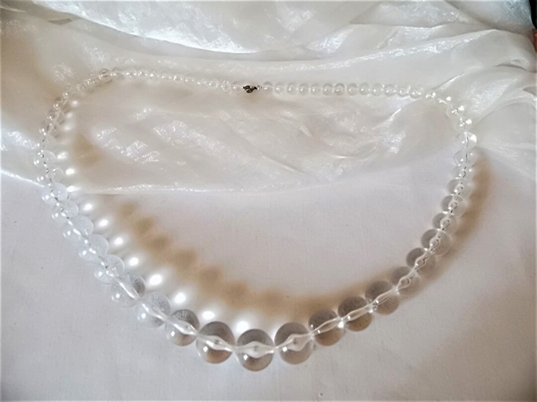Long Chain of Clear Pearls, Plain Plastic Chain, Neutral Chain, Pearl ...