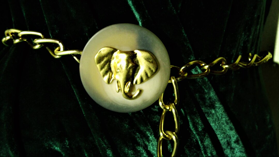 Metal Belt With Elephant Clasp, Gold-colored Chain Belt, Gift for Women ...