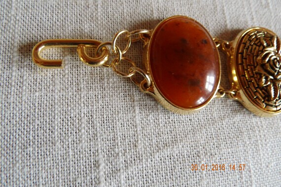 Metal belt gold-colored with rococo images, cameo, hi… - Gem