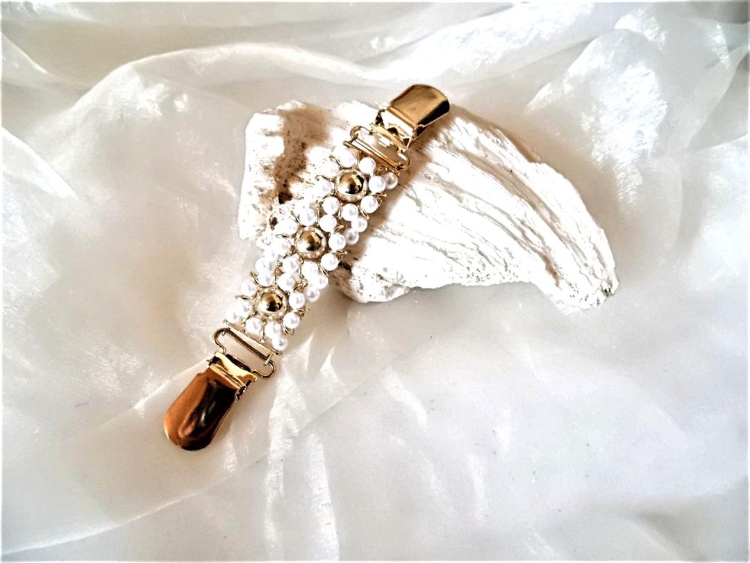 Blouse Gathers With Melted Pearl Rosettes, Also as Jacket Closure for ...