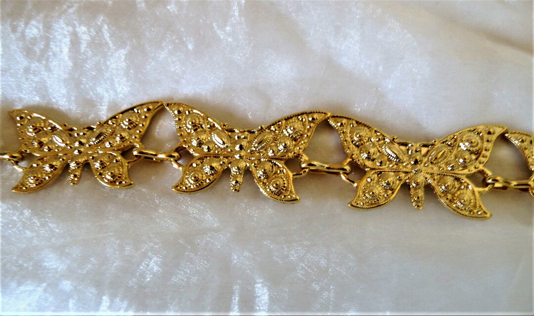 Chic Gold-colored Belt Butterflies, Chain Belt 80s, Elegant Jewelry ...