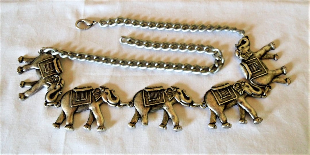 Metal Belt Elephants in Antique Silver and Gold Colors, Gift Women ...