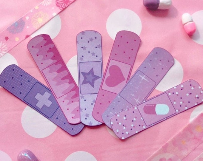 12 Pack Pinks & Purples Menhera Bandage Stickers - Etsy