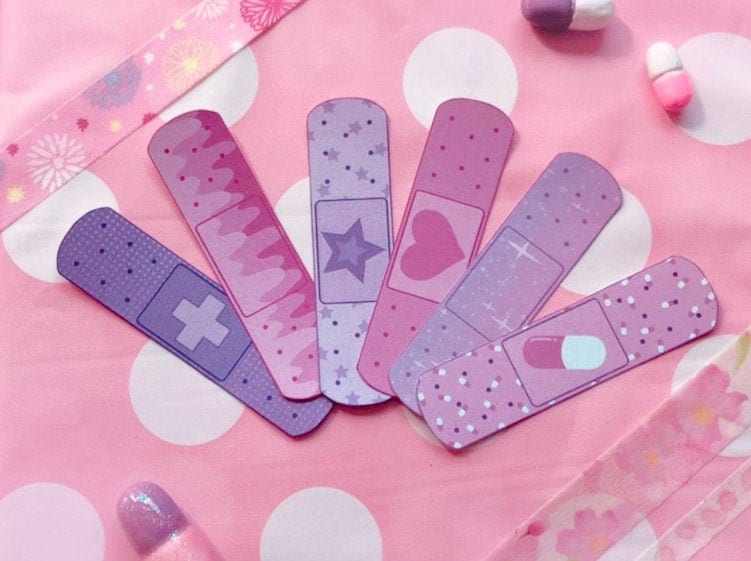12 Pack Pinks & Purples Menhera Bandage Stickers | Etsy Canada