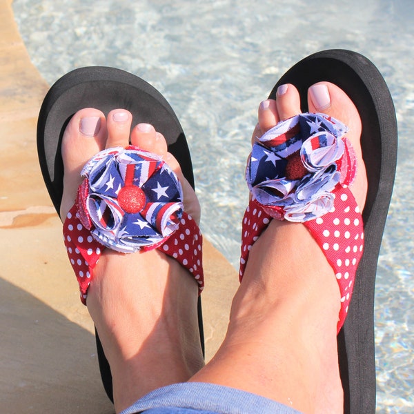 Patriotic Flip Flops - Etsy