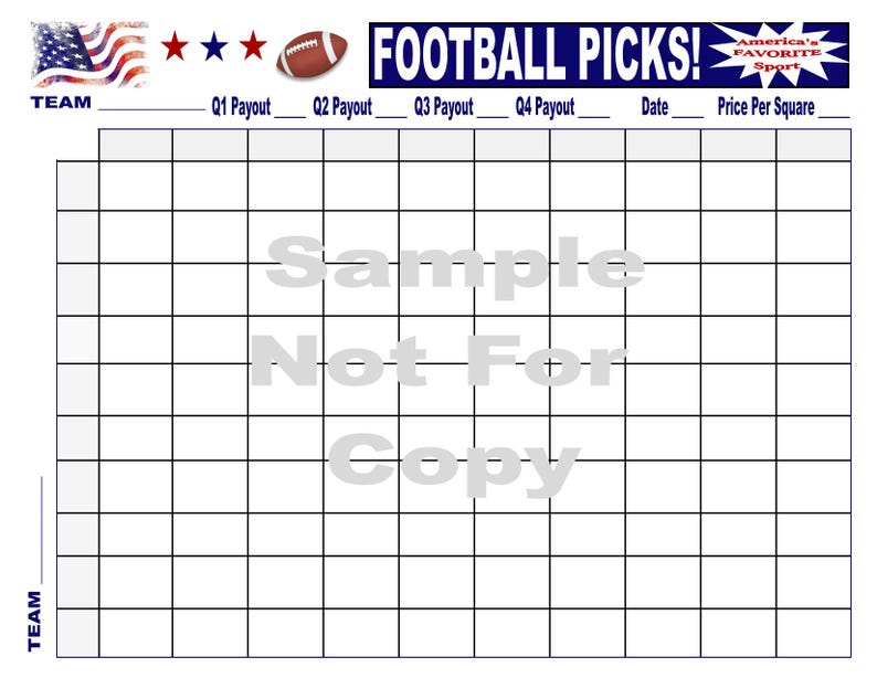 Football Pool Picks Chart! - Etsy