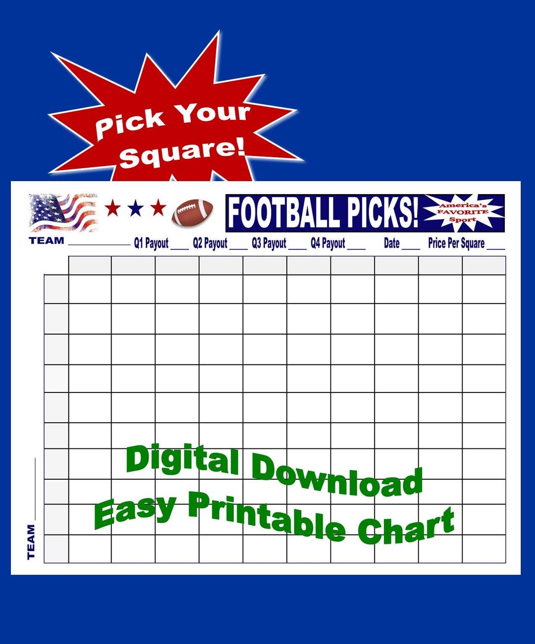 Football Pool Picks Chart! - Etsy