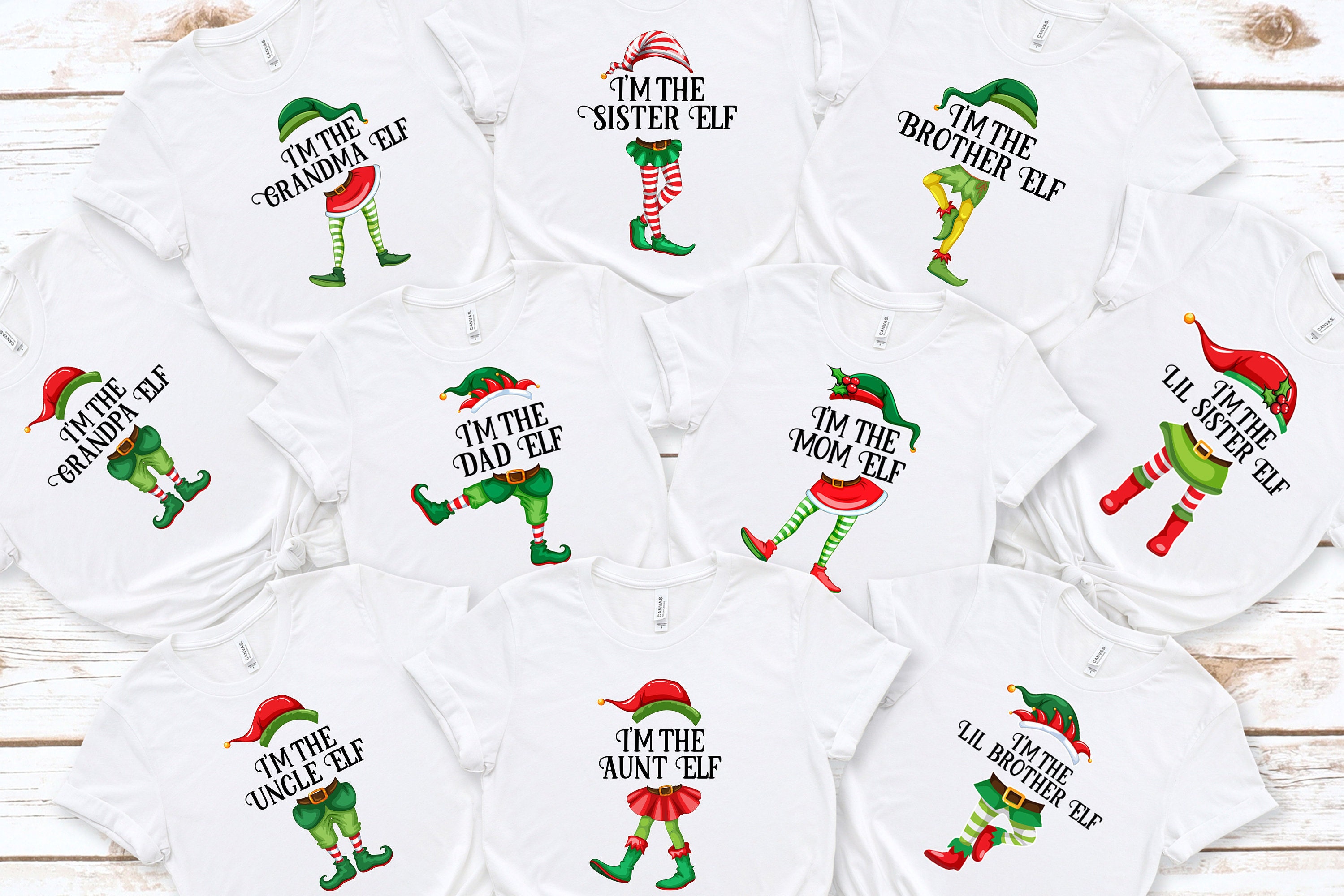 Camisas de la familia Elf Camisas navideñas a juego Camiseta de ...