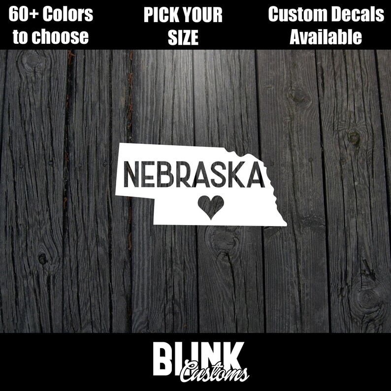 I Heart/love Nebraska State Window Decal Sticker ALL 50 States ...