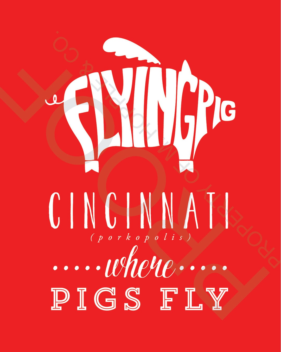 Where Pigs Fly Cincinnati, Ohio Art Print - Etsy