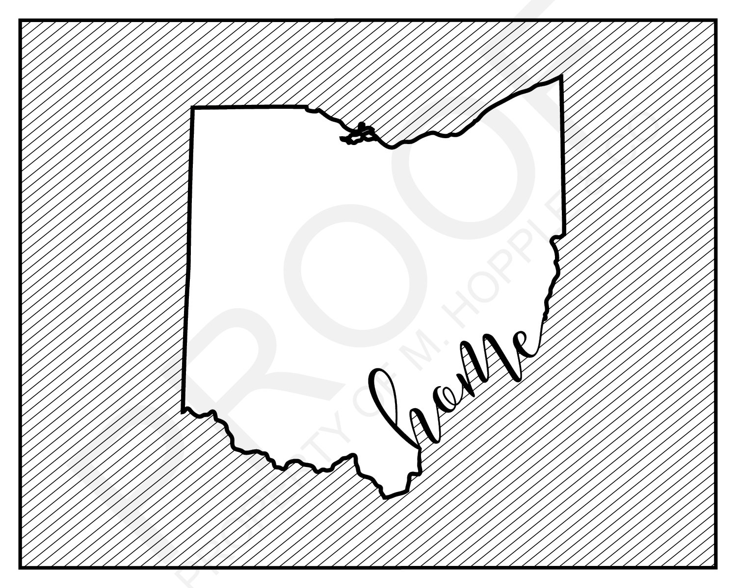 Ohio Home Black & White Art Print - Etsy