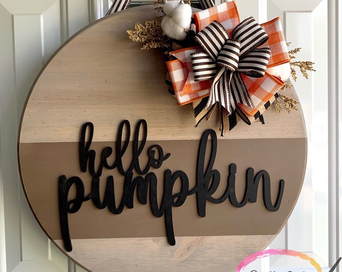 Hello Pumpkin Wreath Attachment Pumpkin Word Cutout Fall Words Fall ...