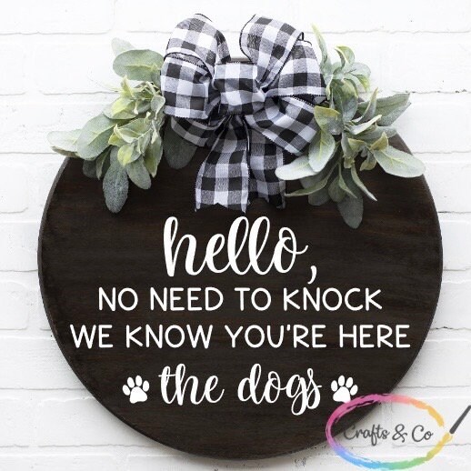 SVG Hello, No Need to Knock, We Know You're Here - the Dogs, Door ...