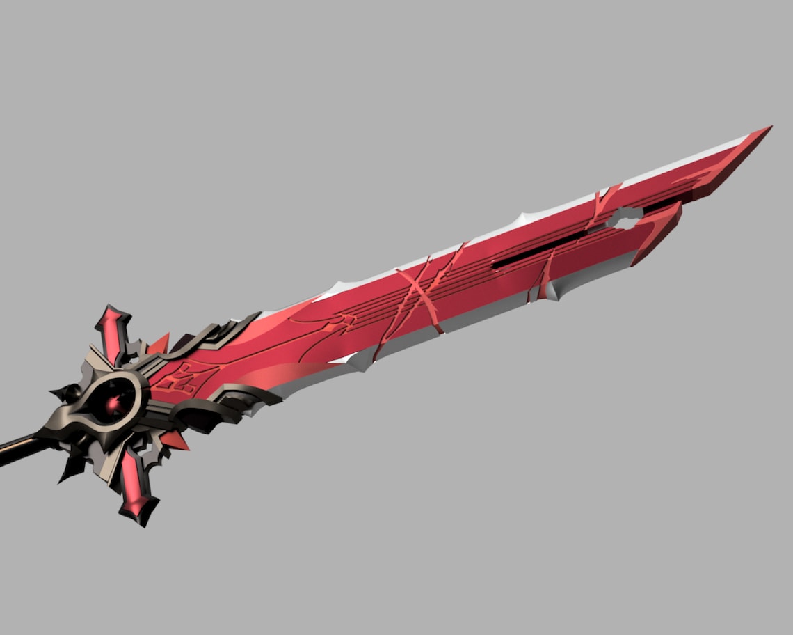 Genshin Impact Wolf's Gravestone Cosplay Sword 3D Model - Etsy Finland