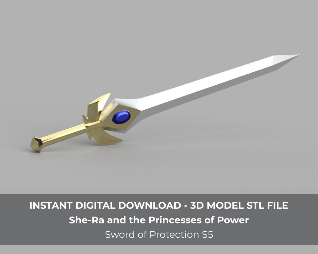 She Ra's Upgraded Sword of Protection S5 - 3.5 Ft Long 3D Model STL ...