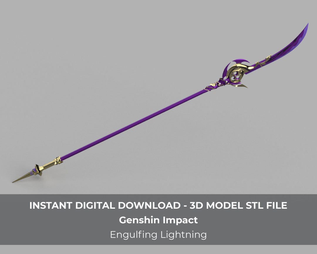 Genshin Impact Engulfing Lightning Cosplay Polearm 3D Model STL Datei ...