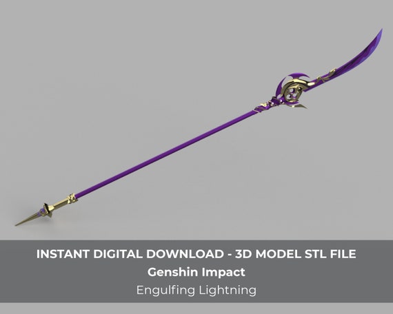 Genshin Impact Engulfing Lightning Cosplay Polearm 3D Model - Etsy