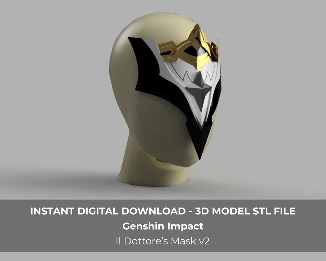 Genshin Impact Il Dottore Mask 3D Model STL File - Etsy