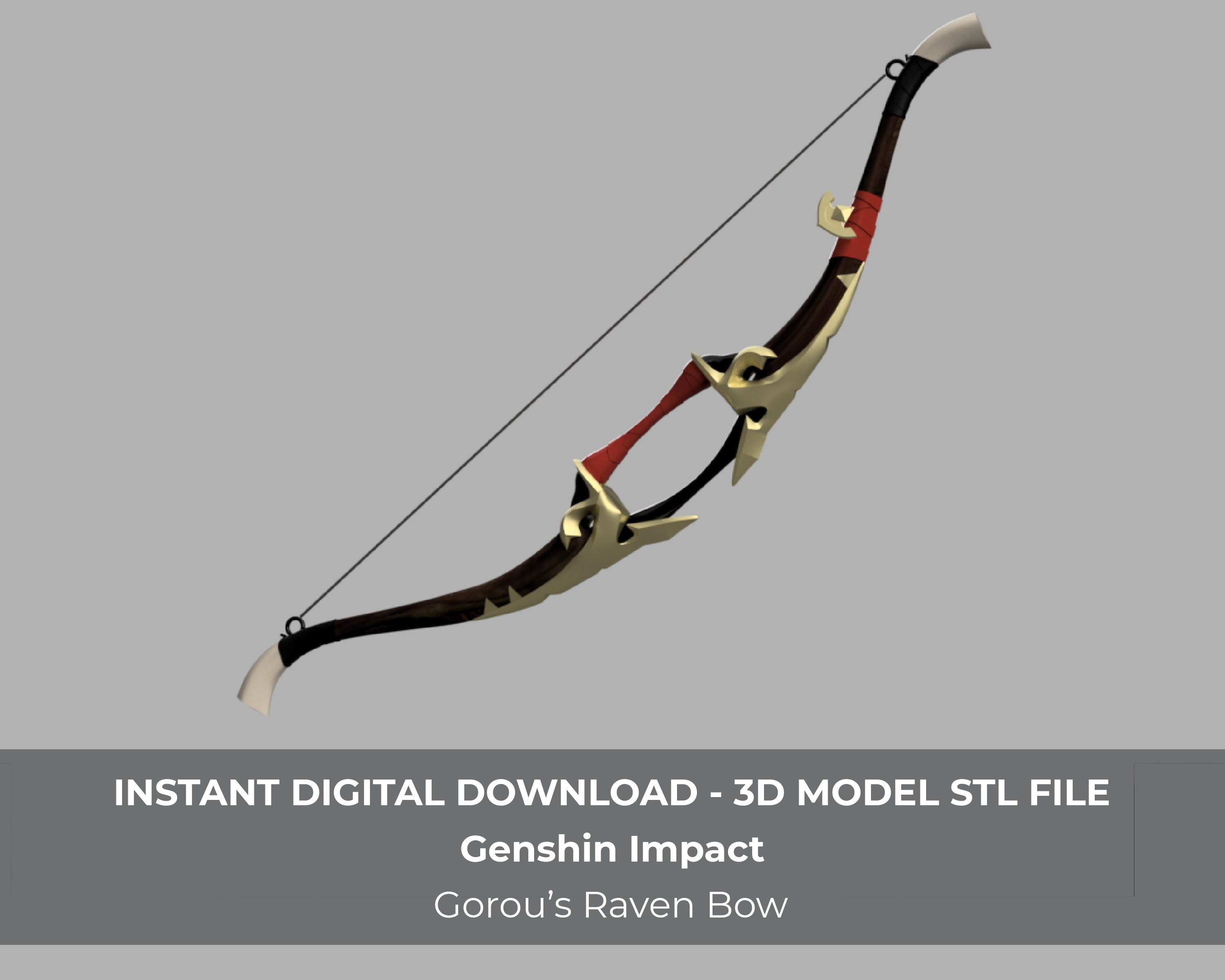Genshin Impact Gorou's Raven Bow 3D Model STL File - Etsy Australia