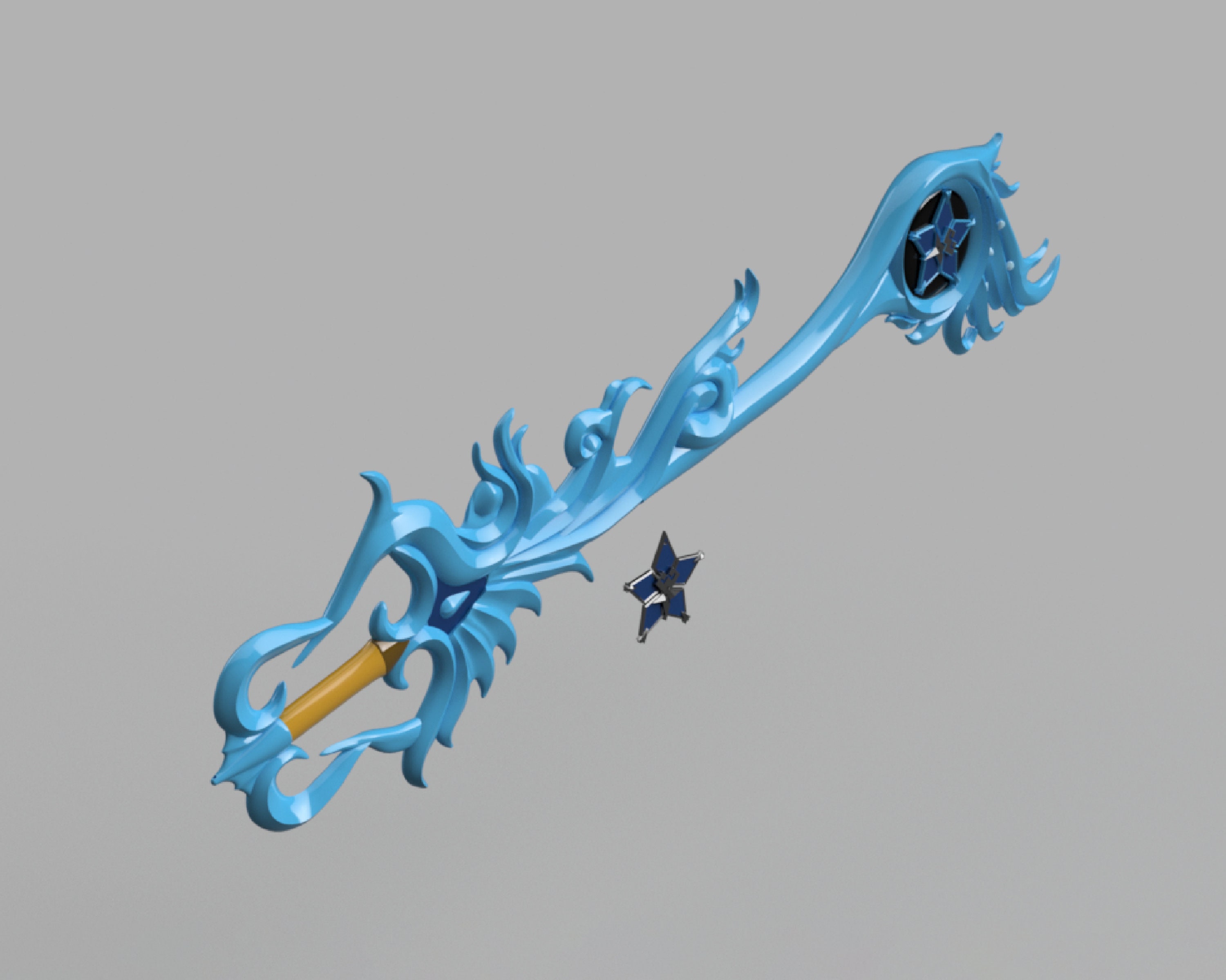 Kingdom Hearts Aqua's Brightcrest Keyblade 3' Long | Etsy