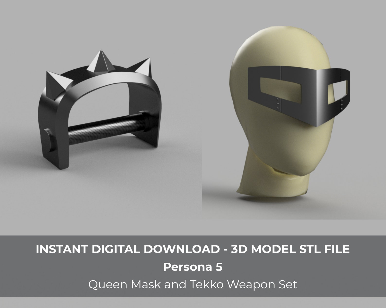 Persona 5 Makoto Niijima - Queen Cosplay Mask + Tekko Weapon STL 3d ...