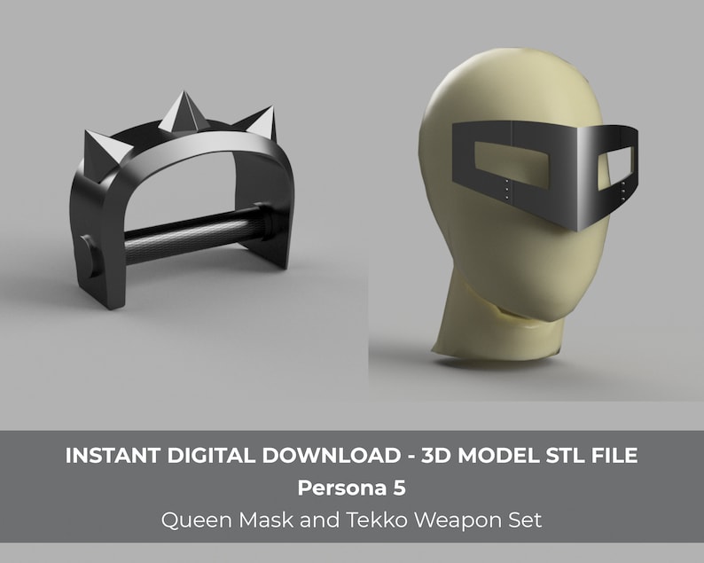 Persona 5 Makoto Niijima - Queen Cosplay Mask + Tekko Weapon STL 3d ...