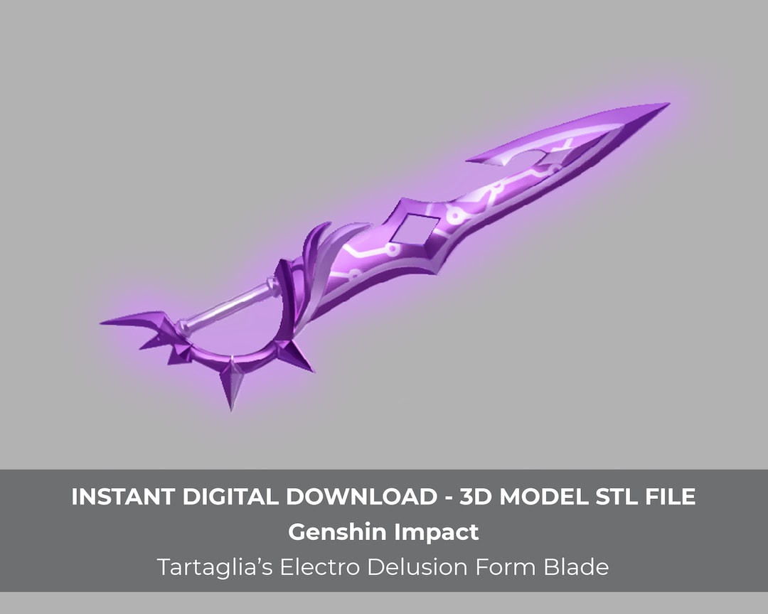 Genshin Impact Tartaglia Childe Electro Delusion Form Blade Cosplay ...
