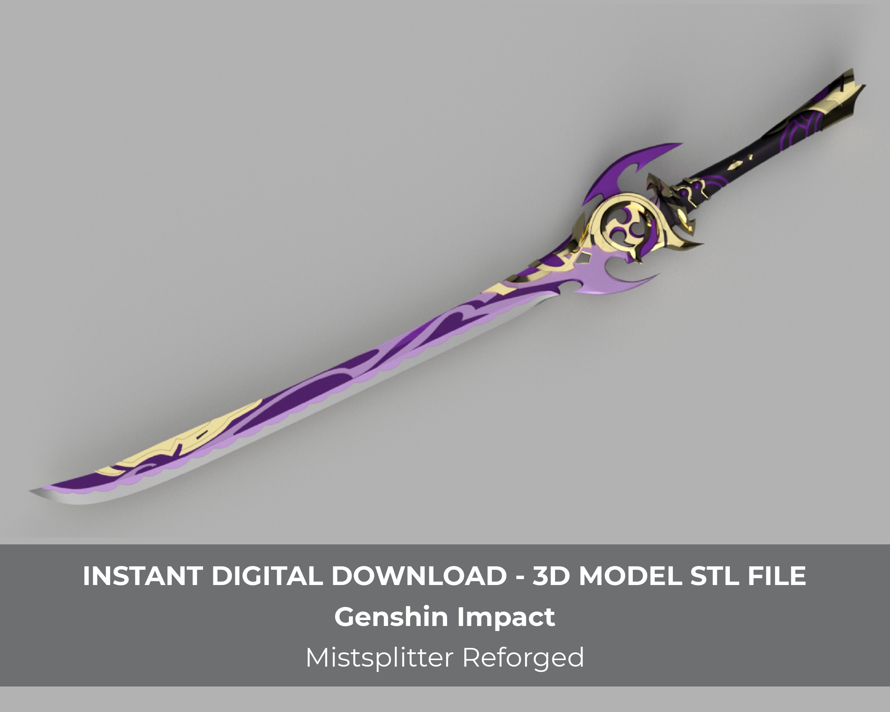 Genshin Impact Mistsplitter Reforged Cosplay Sword 3D Model - Etsy
