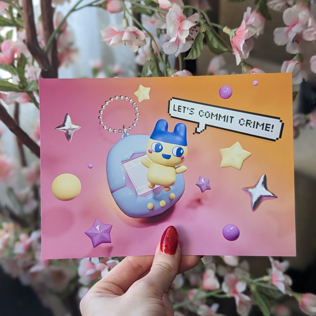 Mametchi Tamagotchi Digital Art 5x7 Print - Etsy