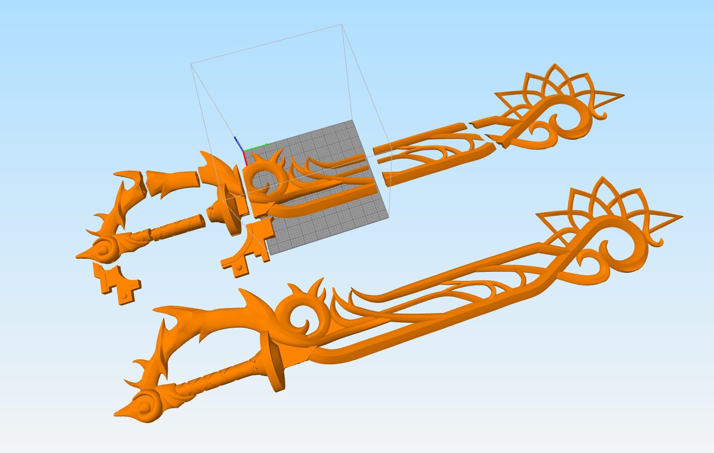 Kingdom Hearts Sora and Riku's Combined Keyblade 3D Model - Etsy UK