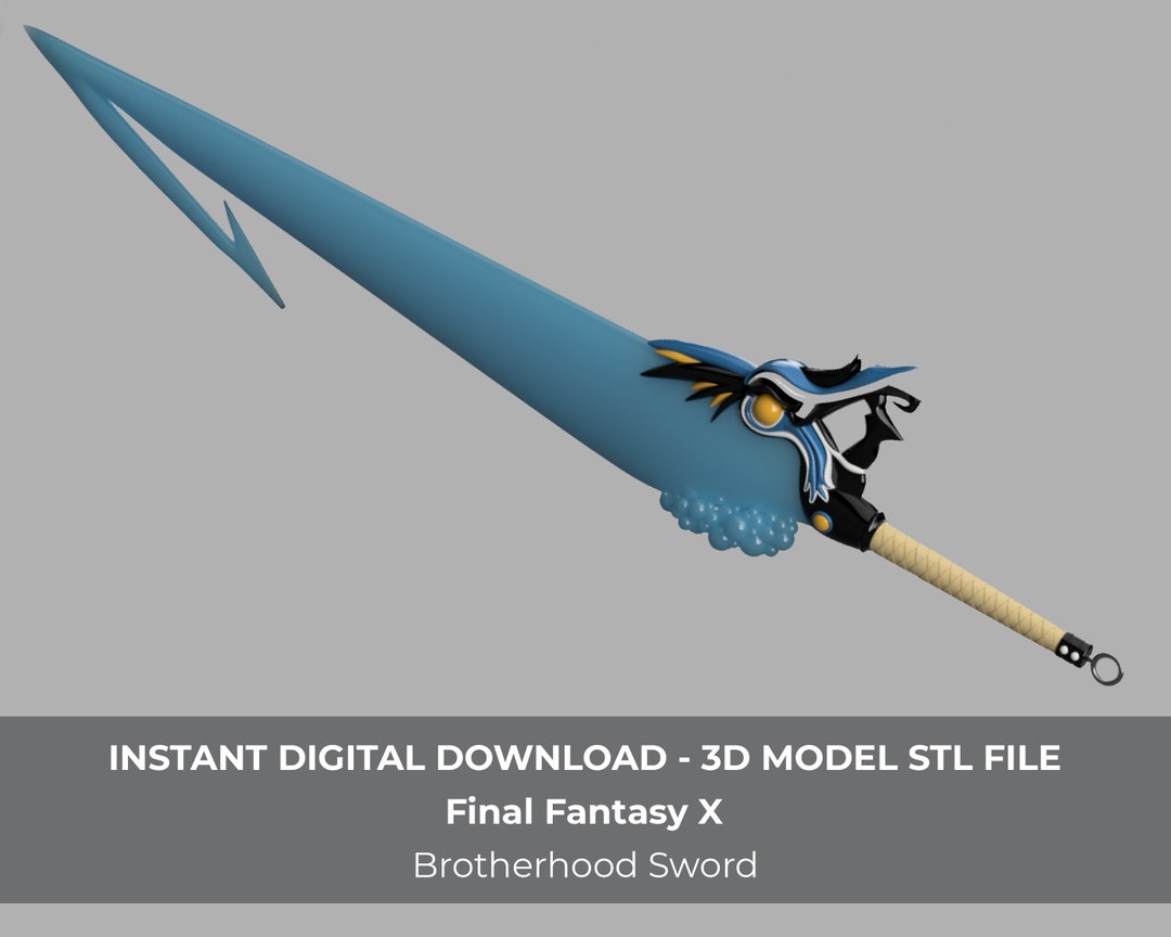 Final Fantasy X Brotherhood Sword 4.5' Long 3D Model STL File for ...