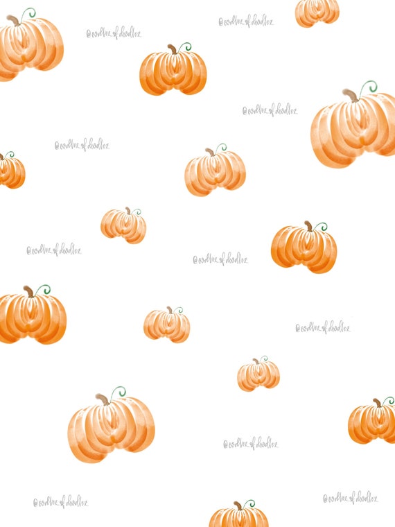 Watercolor Pumpkin Wallpaper iPhone smartphone tablet wallpaper fall PSL pumpkin spice autumn DIGITAL DOWNLOAD