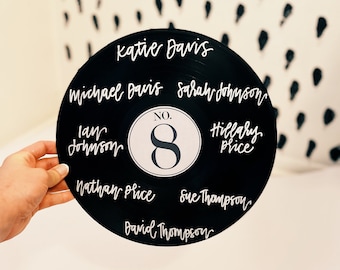 Record Seating Chart Table Plan, Music Theme Wedding, Vinyl Disco Retro ...