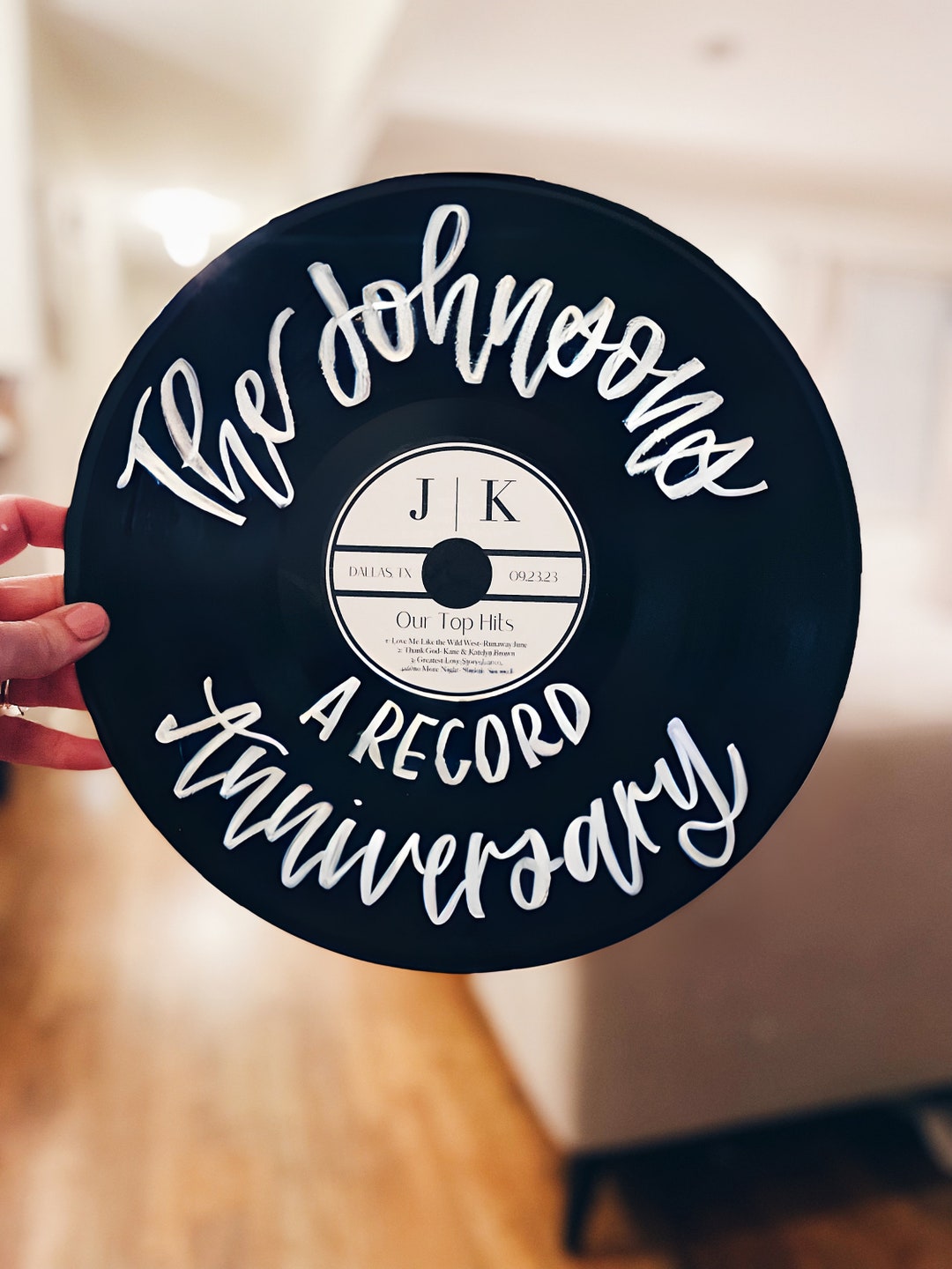 Custom Calligraphy Anniversary Record, Anniversary Gift, Personalized ...