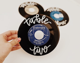 Black Vinyl Record Table Numbers, Wedding Table Decor, Black Table ...