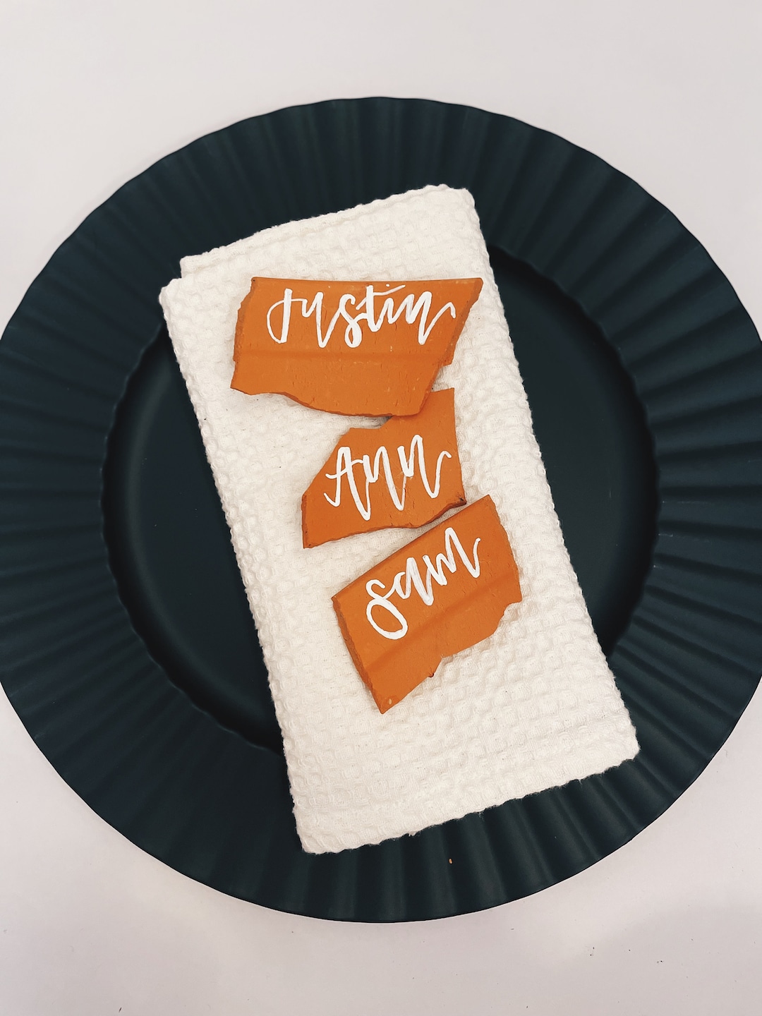 Terracotta Wedding Place Cards With Modern Calligraphy - Etsy