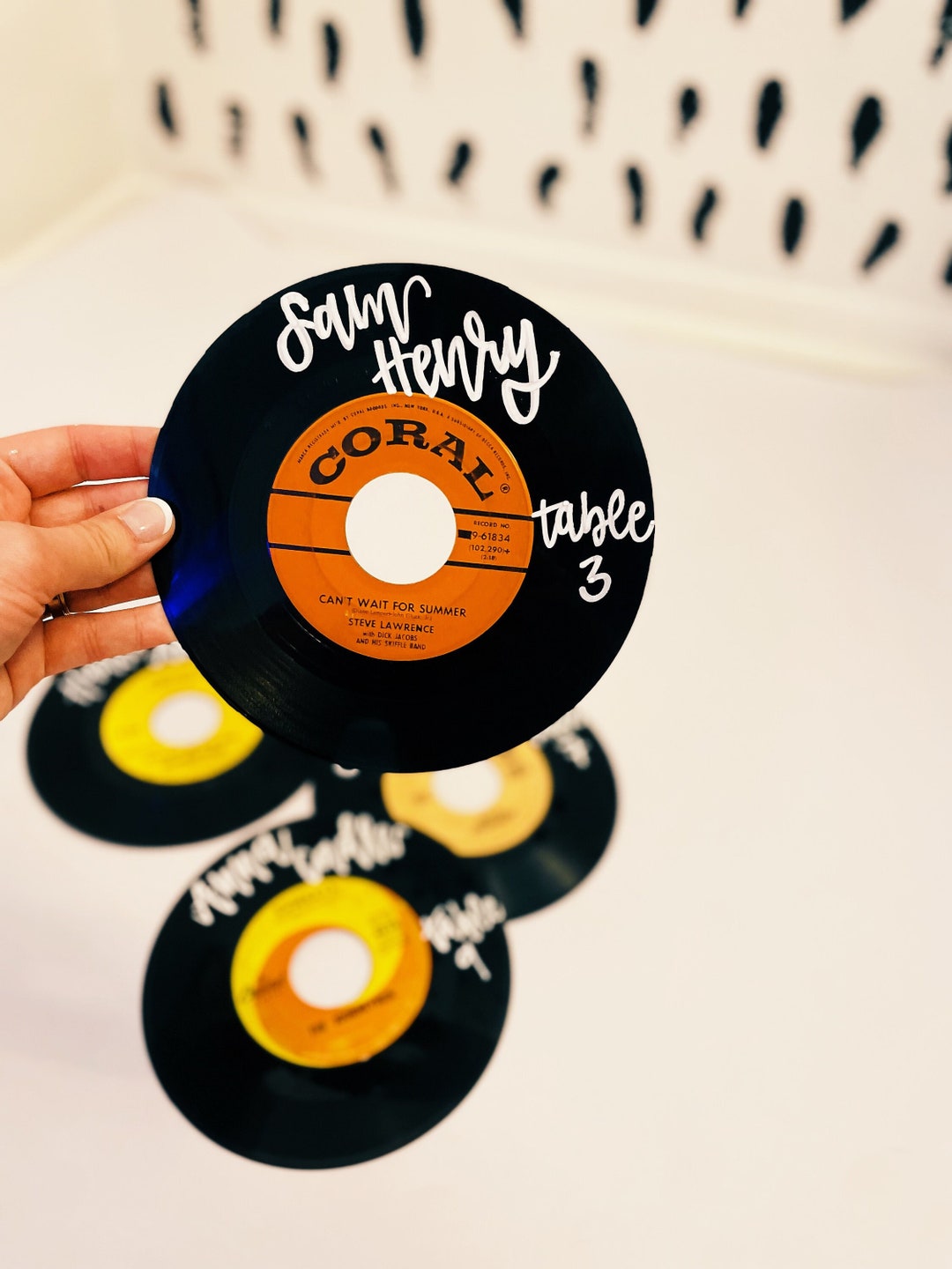 Personalized Vinyl Record Wedding Table Seating Cards, Handwritten ...