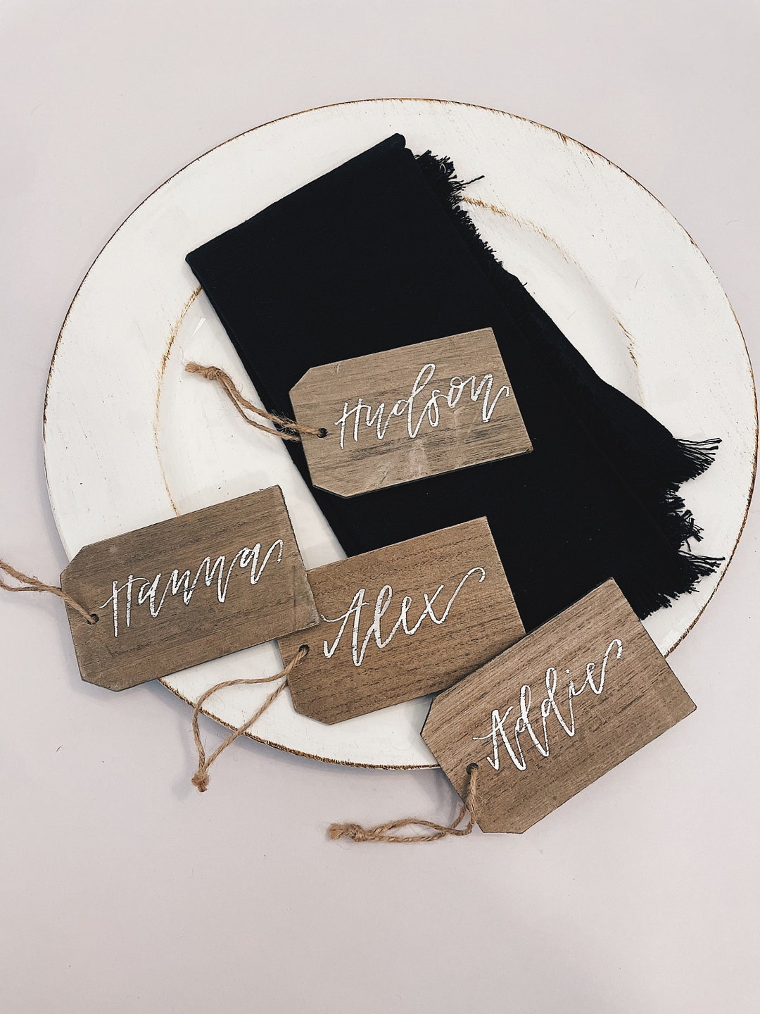 Wooden Wedding Place Cards, Custom Wedding Place Tags, Wood Napkin Tags ...