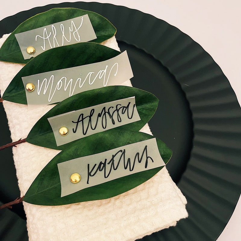 Leaf Name Card - Etsy