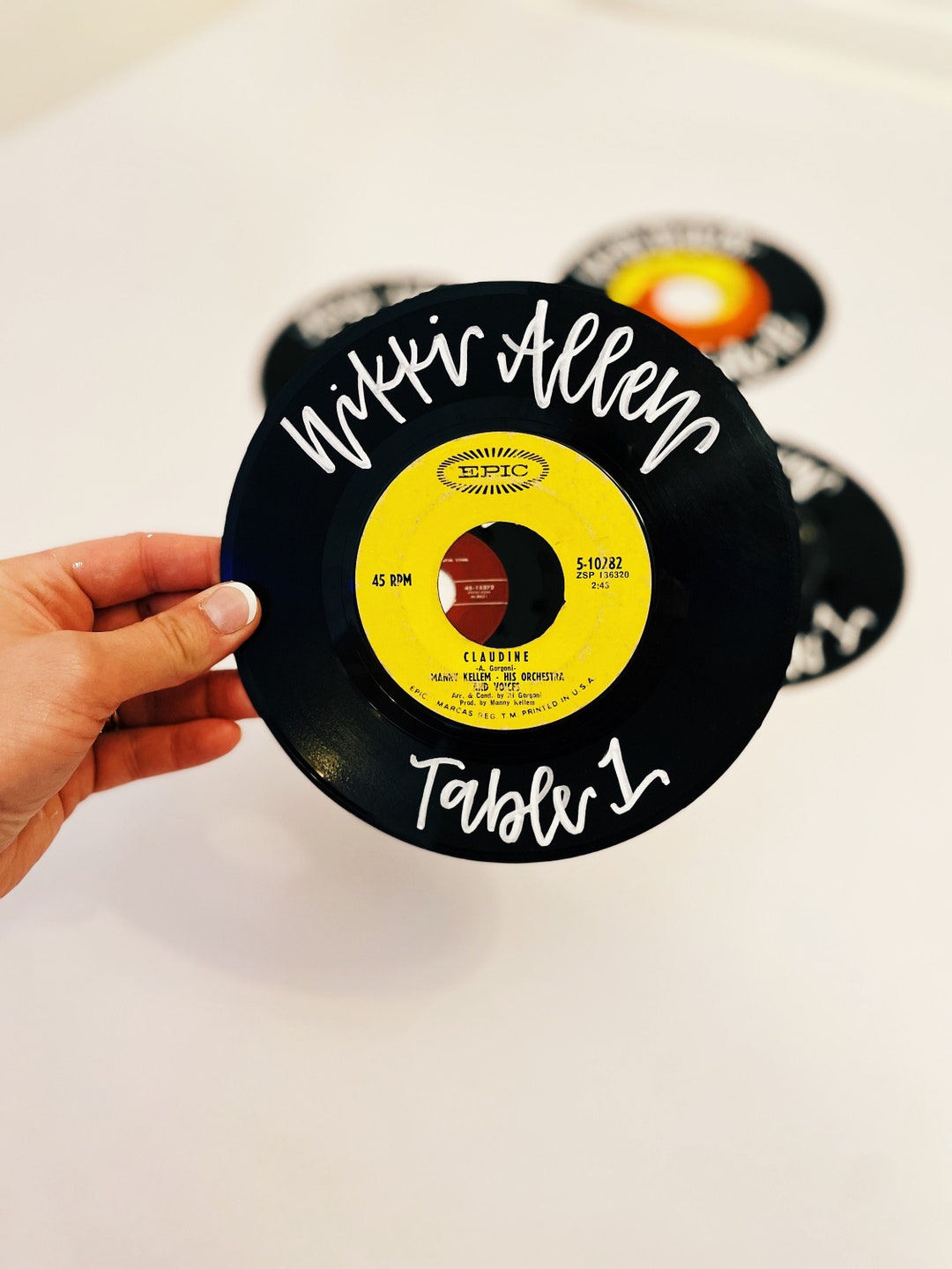 Custom Record Table Place Cards, Vinyl Record Escort Cards, Alternative ...