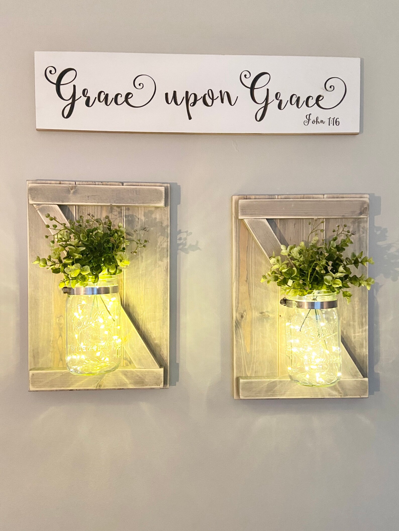 Pair of Sconces Fall decor Rustic home decor Rustic Wall | Etsy