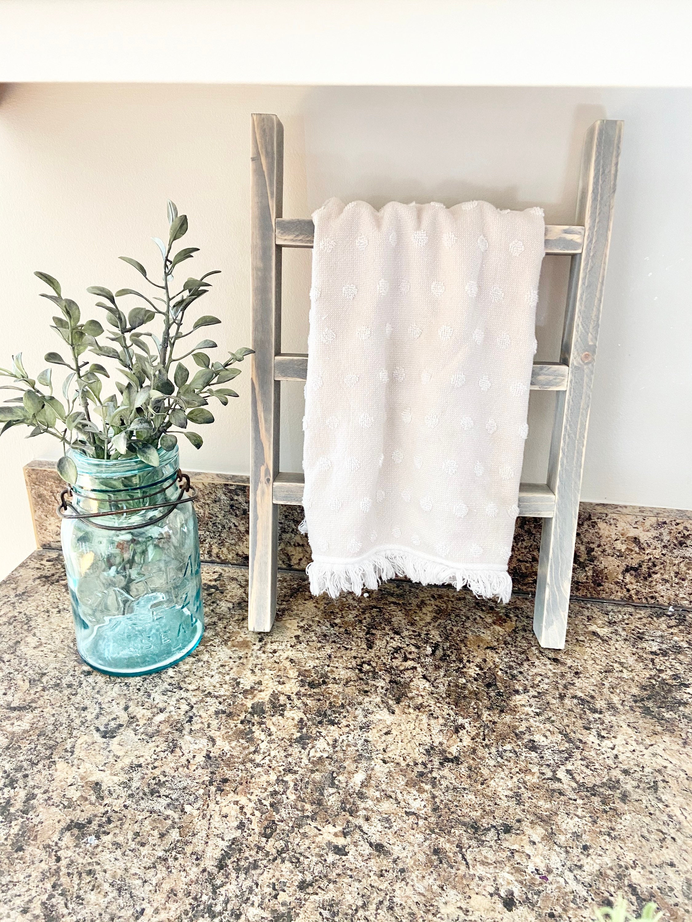 Farmhouse Christmas Decor Mini Ladder Tea Towel Ladder | Etsy