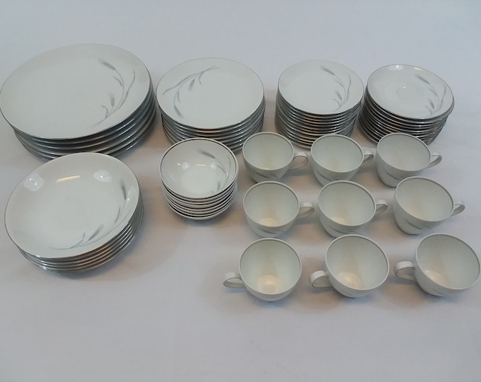 Johann Haviland 61pc China Set, 1950 Silver Wheat Pattern, Bavaria ...