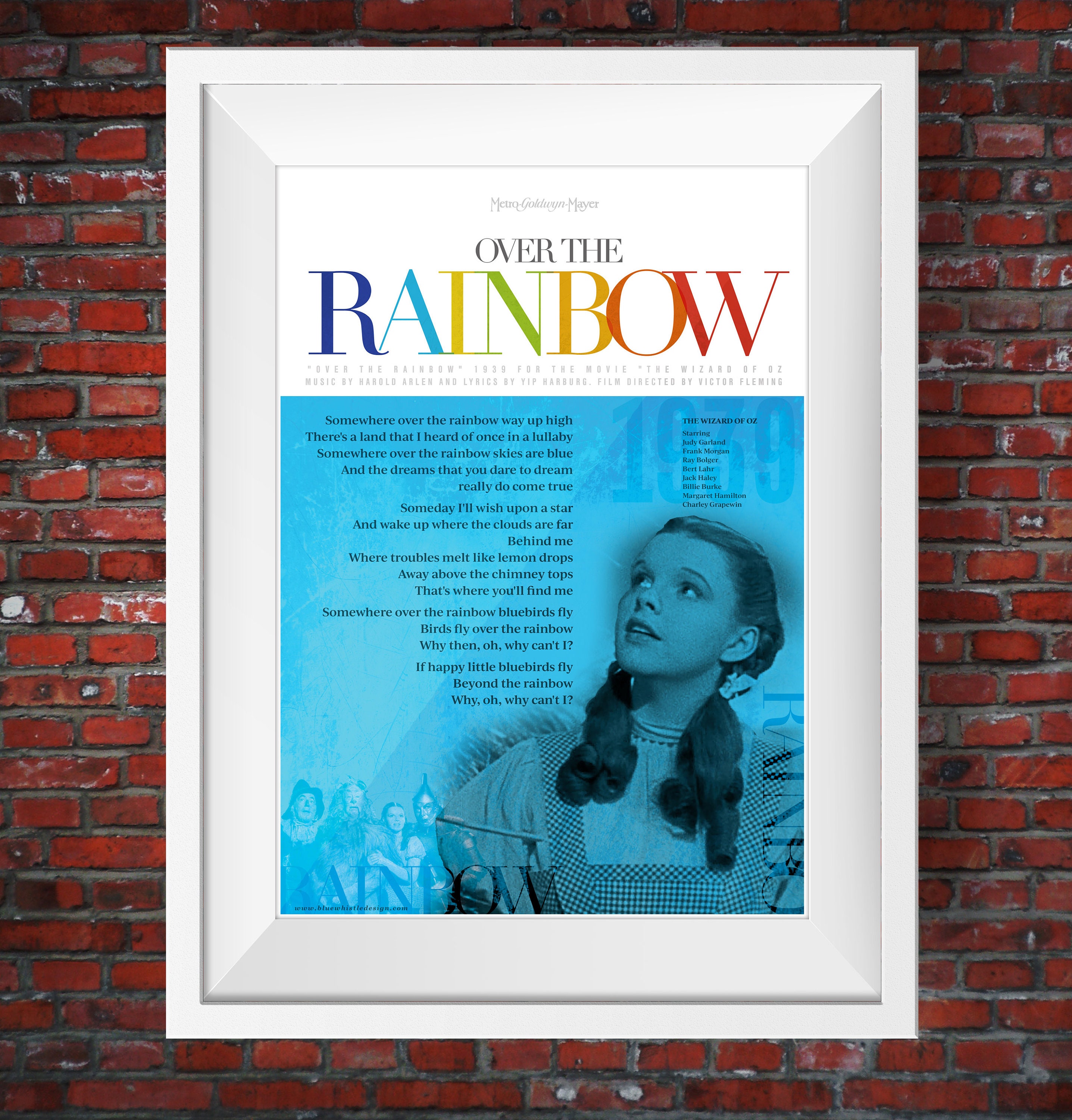 Wizard of OZ over the Rainbow Lyrics, A3 Art Poster Print, Unframed - Etsy