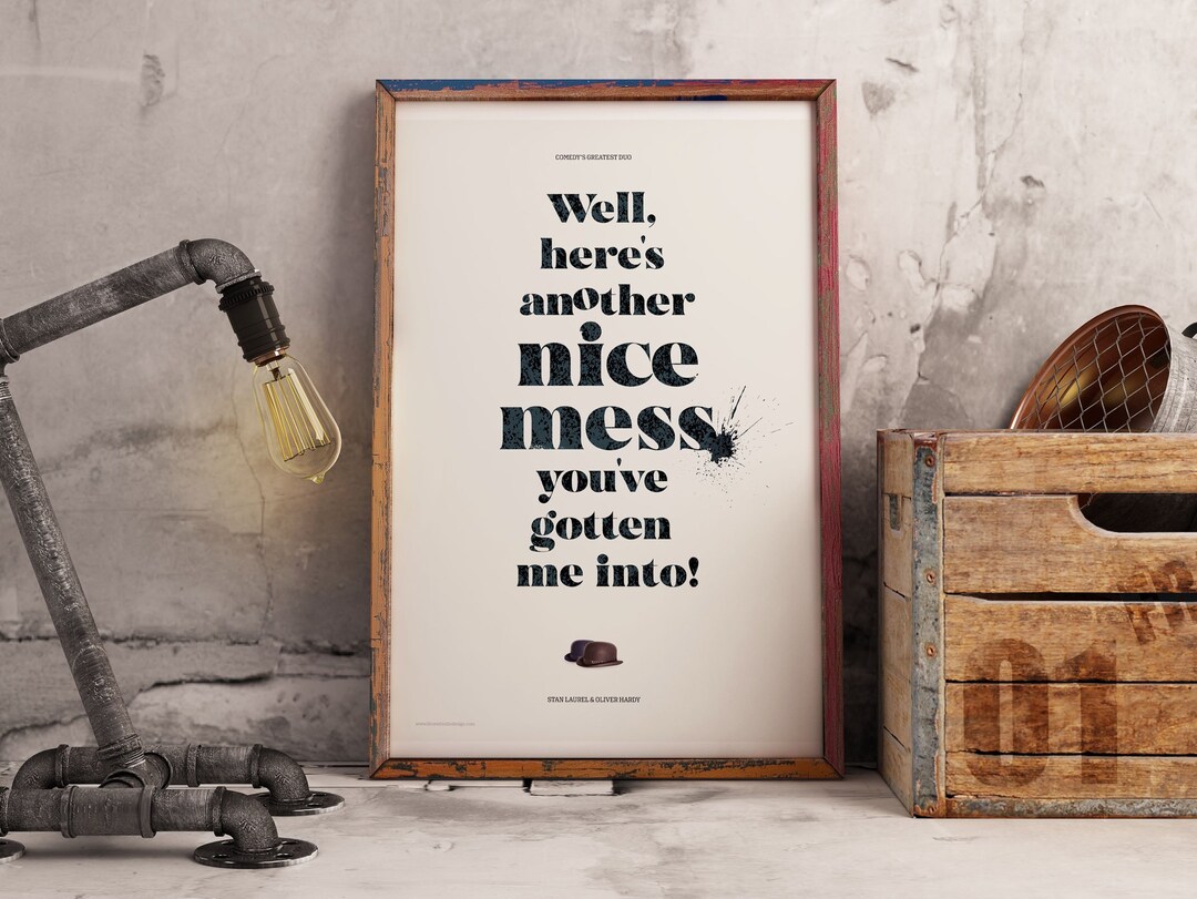 Laurel and Hardy "another Nice Mess", A3 Art Poster Print, Home Style ...