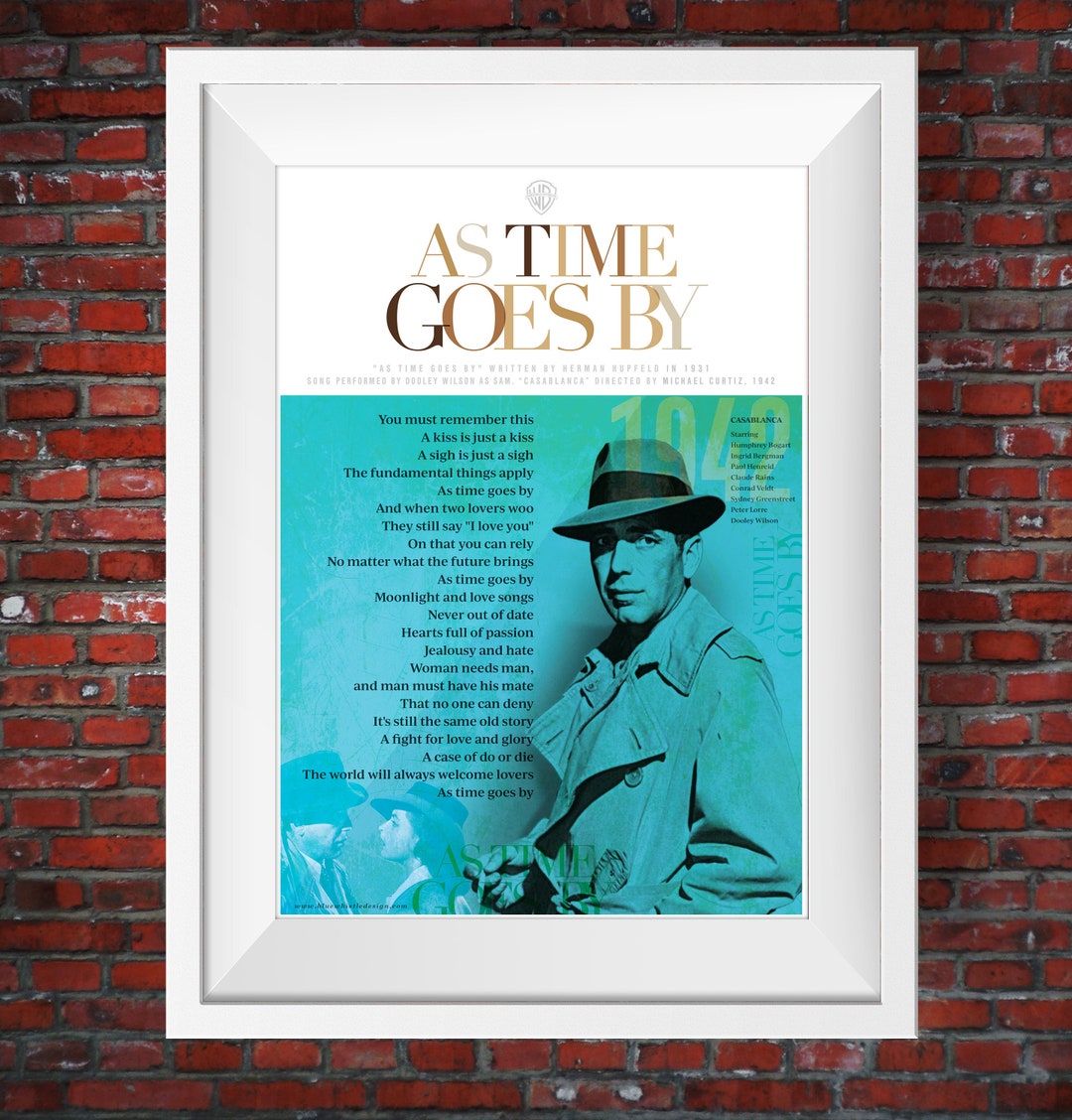 As Time Goes by - Lyrics, A3 Art Poster Print, Unframed - Etsy