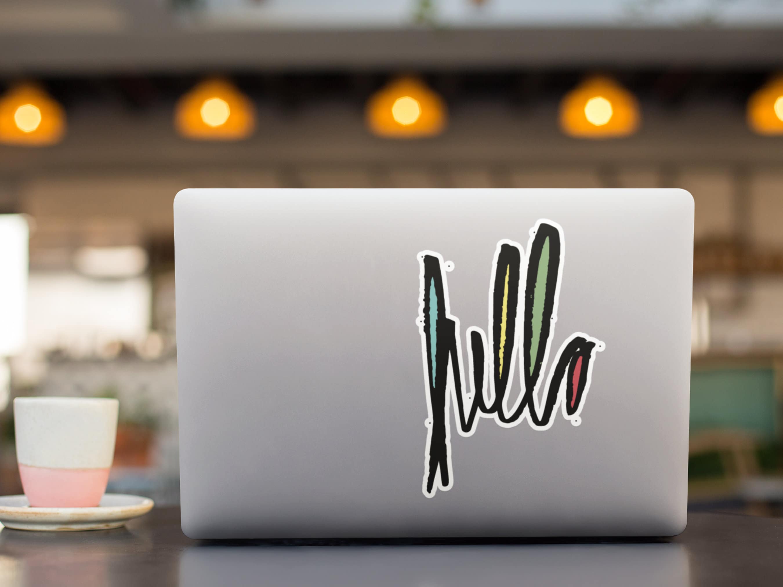 Colorful Hello Decal Sticker, Gift for Son Kid Her Him Mom Dad Fun ...