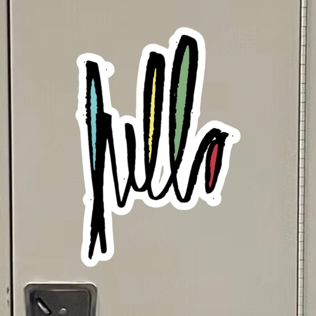 Colorful Hello Decal Sticker, Gift for Son Kid Her Him Mom Dad Fun ...